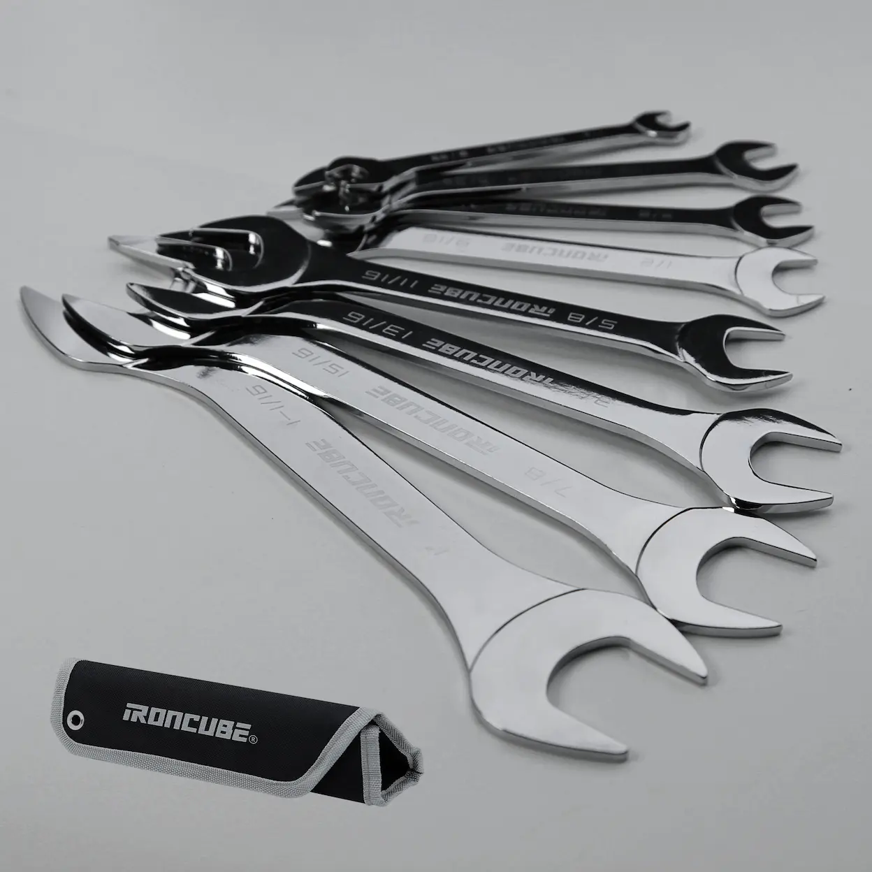 Ironcube Super Thin Wrench Set With Rolling Pouch